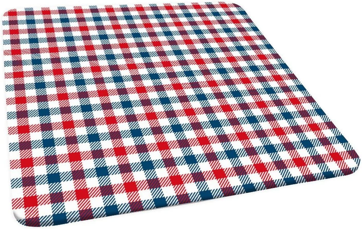Checkered Square Fitted Polyester Tablecloths, Red Blue Checkered ...