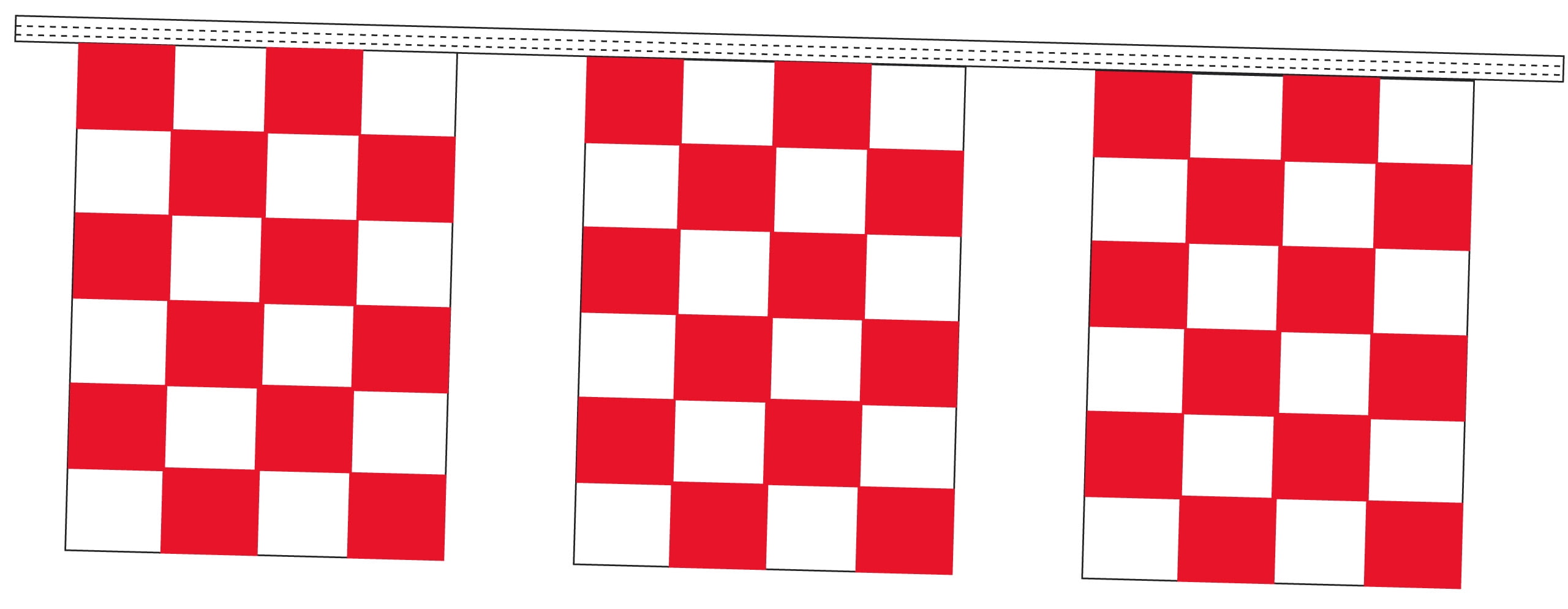 Checkered Square Pennant - Red/White - 60'L - Walmart.com