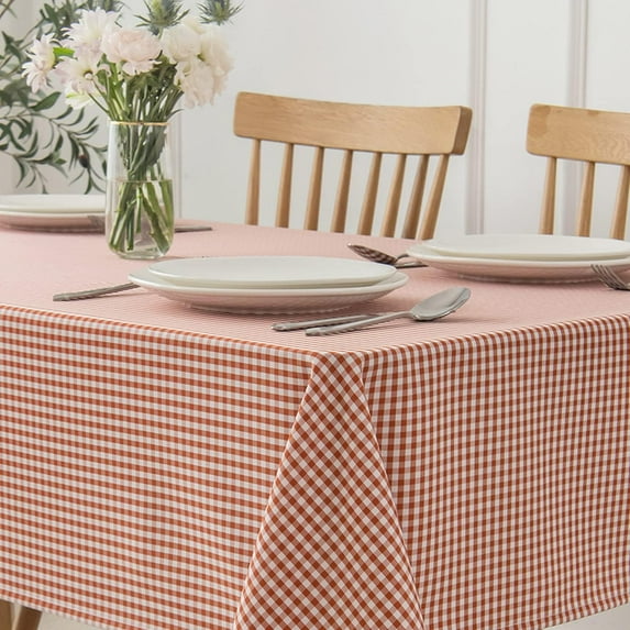 TRAHOO-Checkered Square Tablecloth Waterproof Spillproof Wrinkle ...