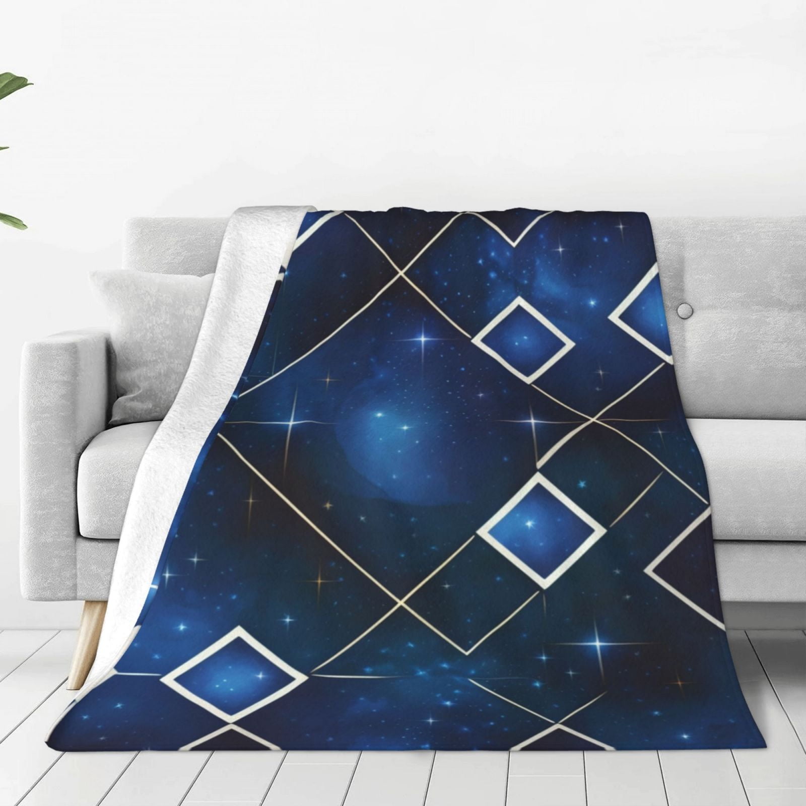 Checkered Starry Sky Cool Art Throw Blanket Super Soft Lightweight Cozy ...