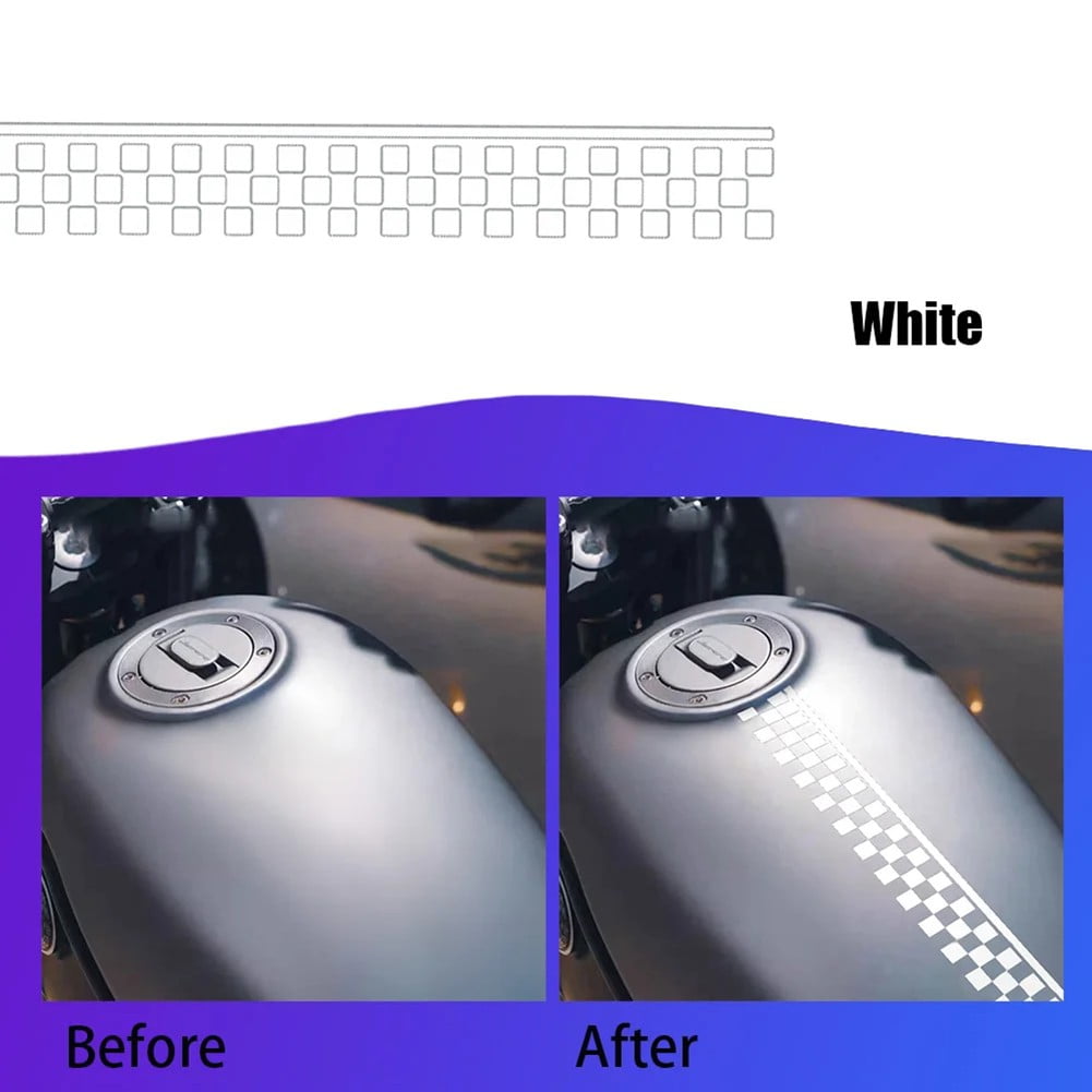 Checkered Stripes Decals for Motorbike Mudguard, Waterproof Vinyl ...