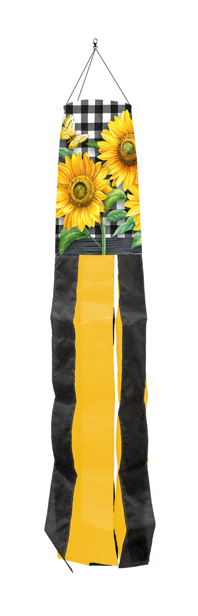 Checkered Sunflowers Summer Windsock 40"L Briarwood Lane - Walmart.com