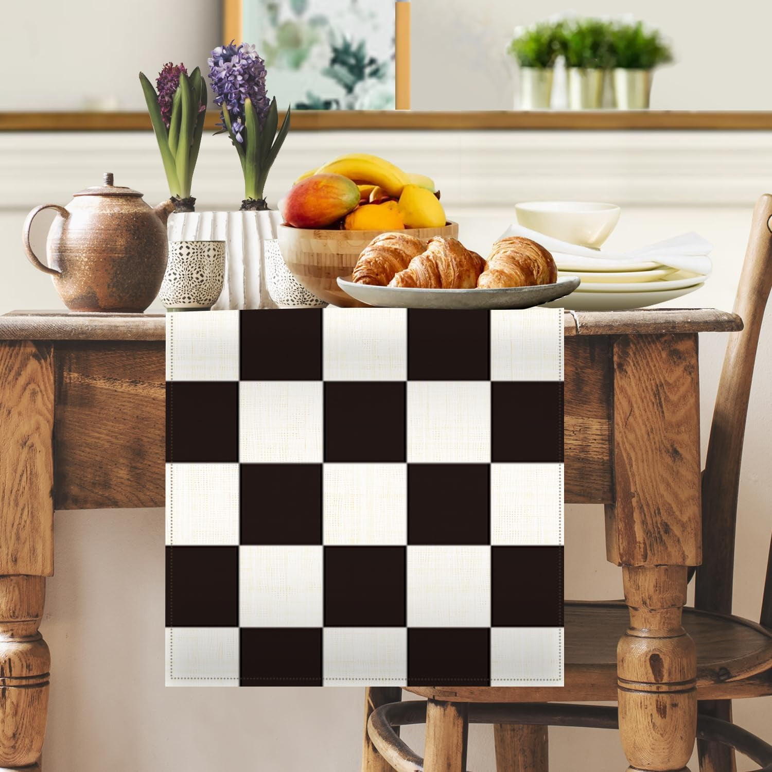 Checkered Table Runners 90 Inches Long Checkerboard Table Runner for ...