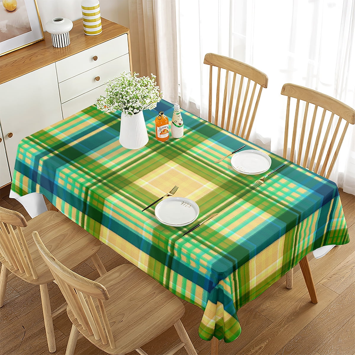 Checkered Tablecloth Buffalo Plaid Tablecloth Red White Checked ...