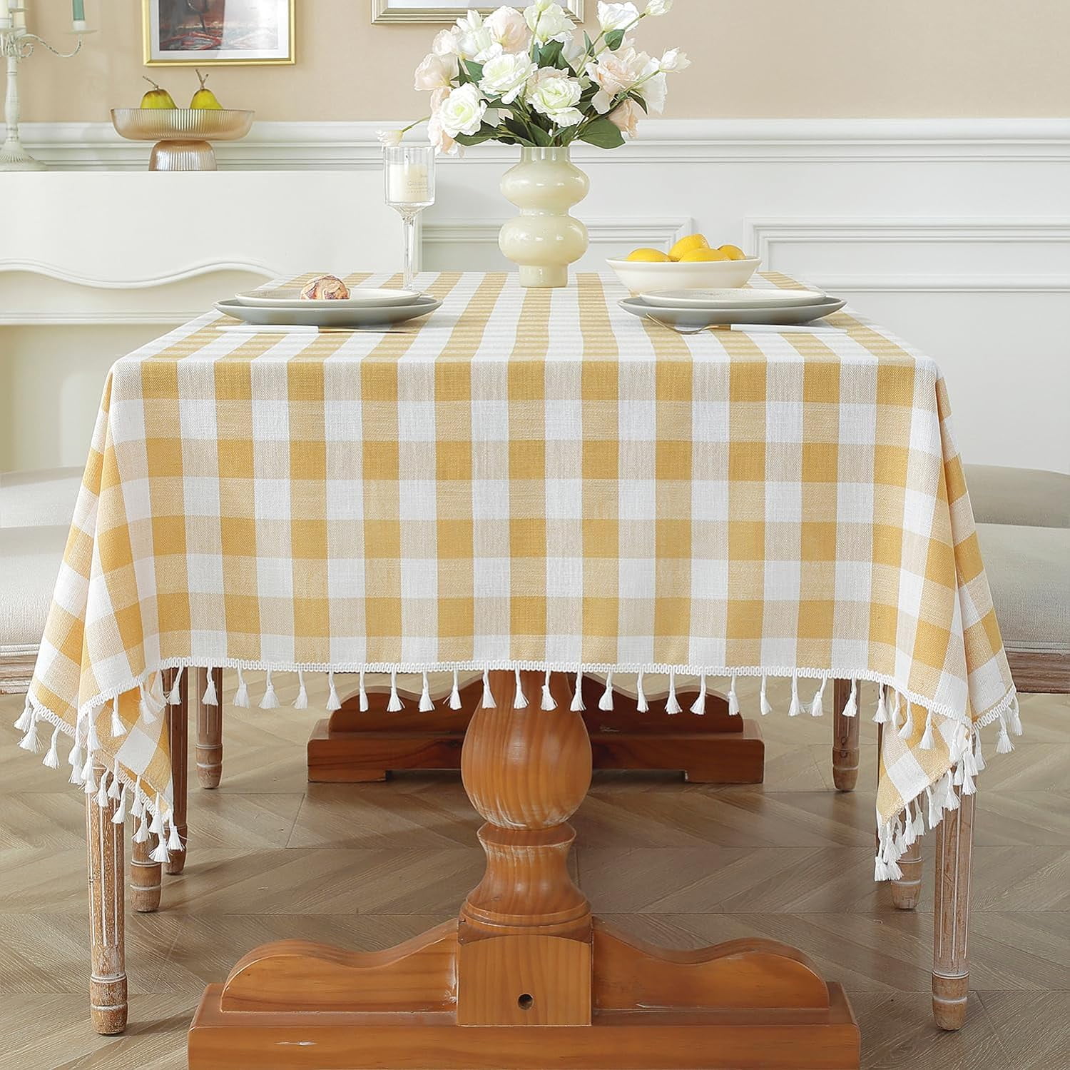 Checkered Tablecloth Rectangle Washable Buffalo Plaid Picnic Table ...