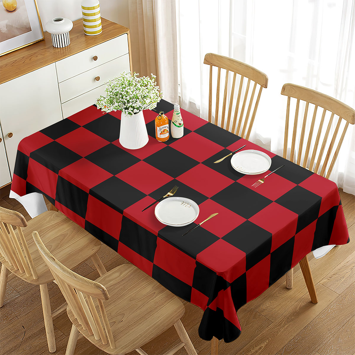 Checkered Tablecloth Rectangular Dining Table Tablecloth for Coffee ...