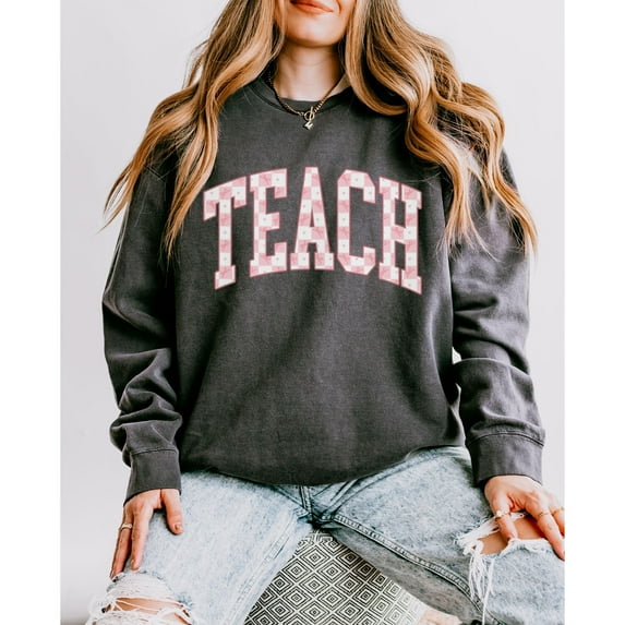 Checkered Teach Shirt, Retro Teacher Shirt, Teach T-Shirt, Teacher ...