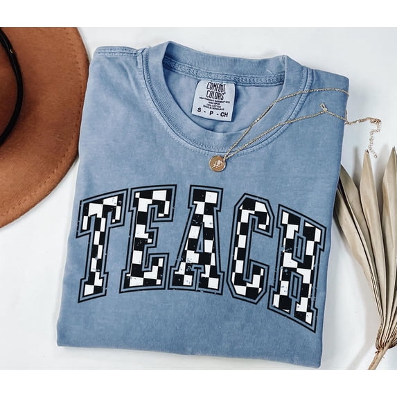 Checkered Teacher Shirt Gift for Teacher Retro Teach Tee Teacher ...