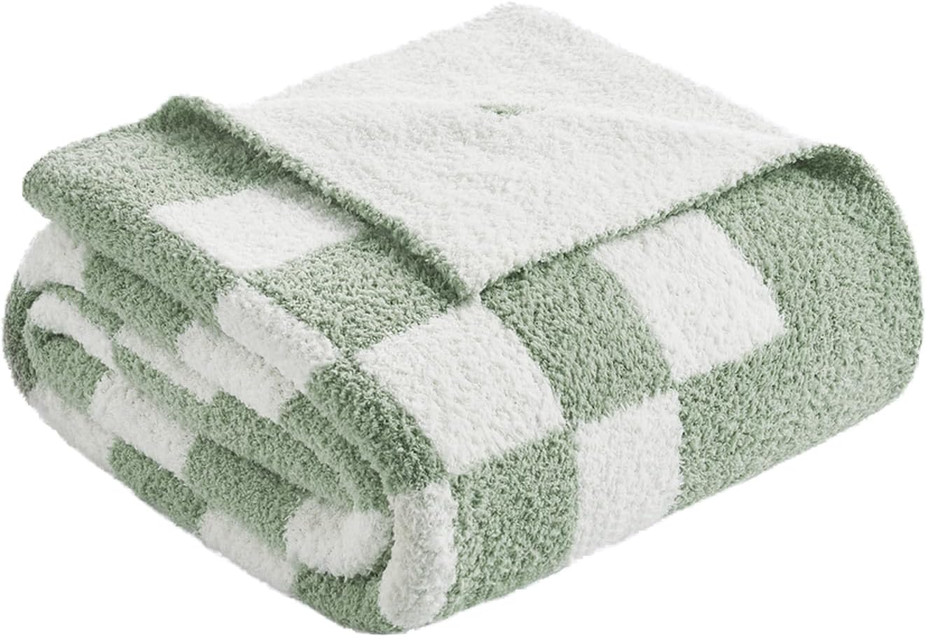 Checkered Throw Blanket for Couch, Super Soft, Cozy Warm Knit Blankets ...