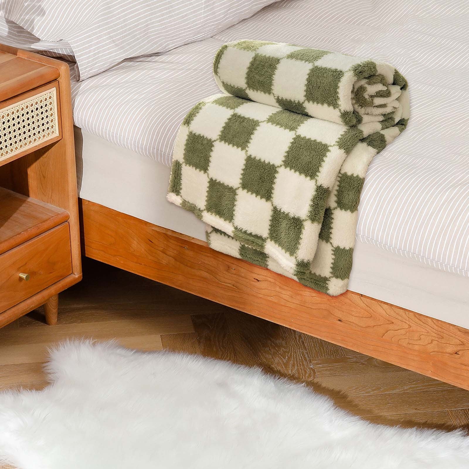 Checkered Throw Blanket, Soft Plush Throw for Couch, Fuzzy Fluffy ...
