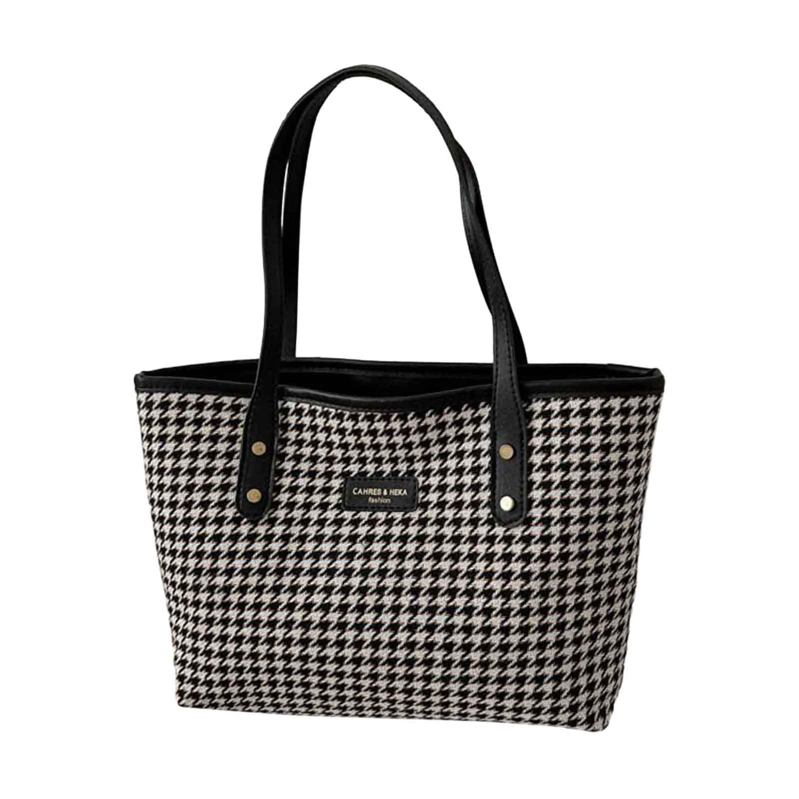 Checkered Tote Bag for Women Large Plaid Top Handle Weekender Shopping ...