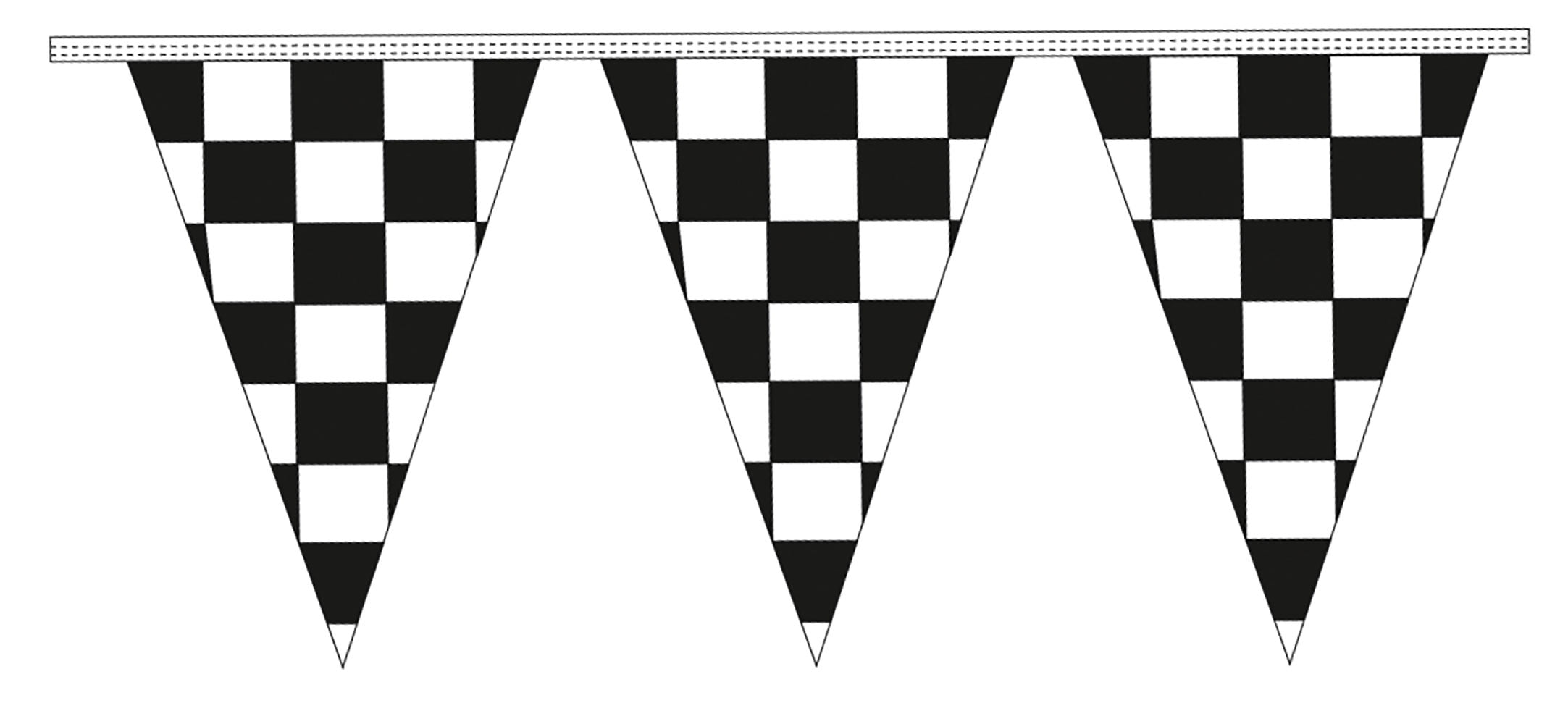 Checkered Triangle Pennant - Black/White - Walmart.com