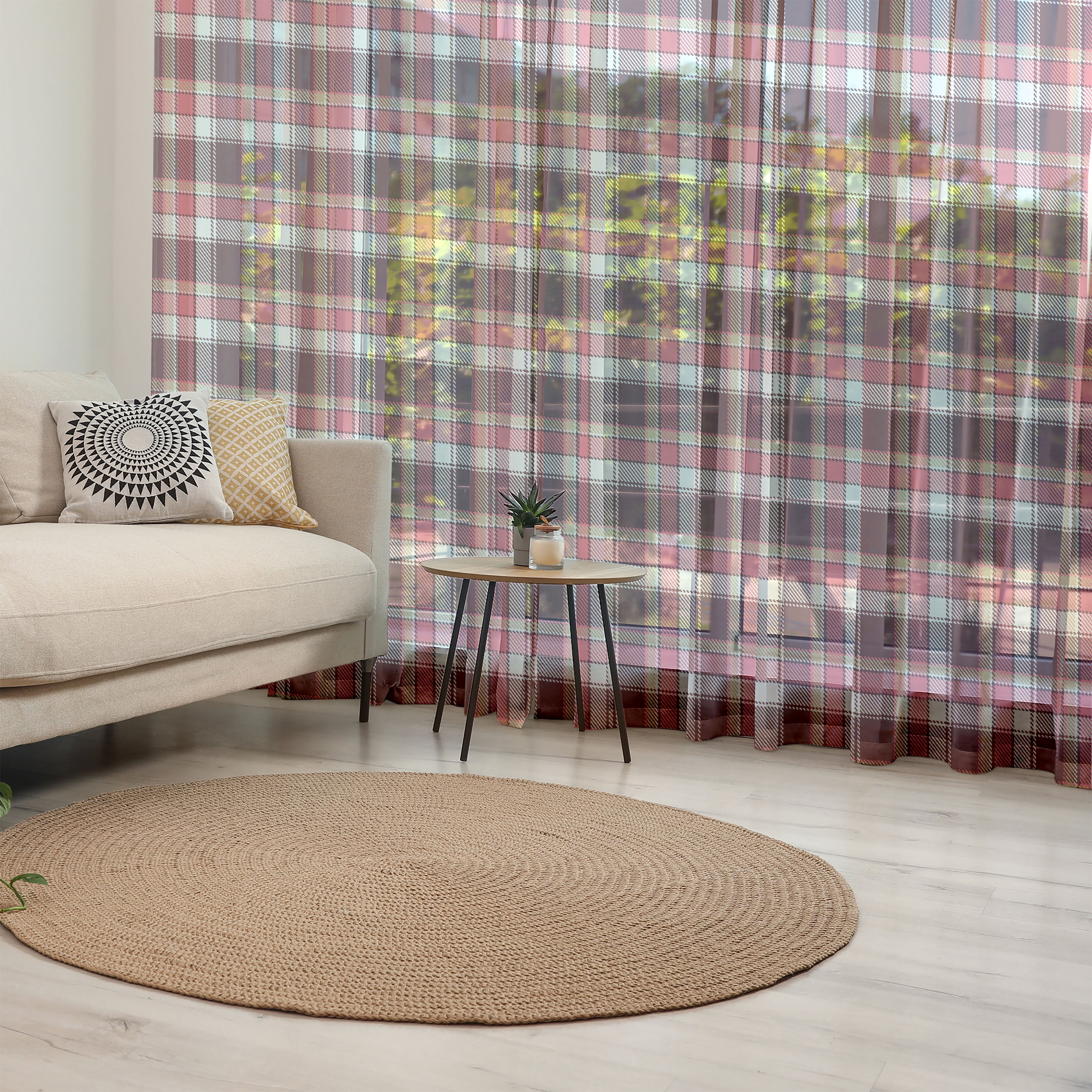 Checkered Tulle Curtains with Rod Pocket, Old Fashioned Style Garment ...