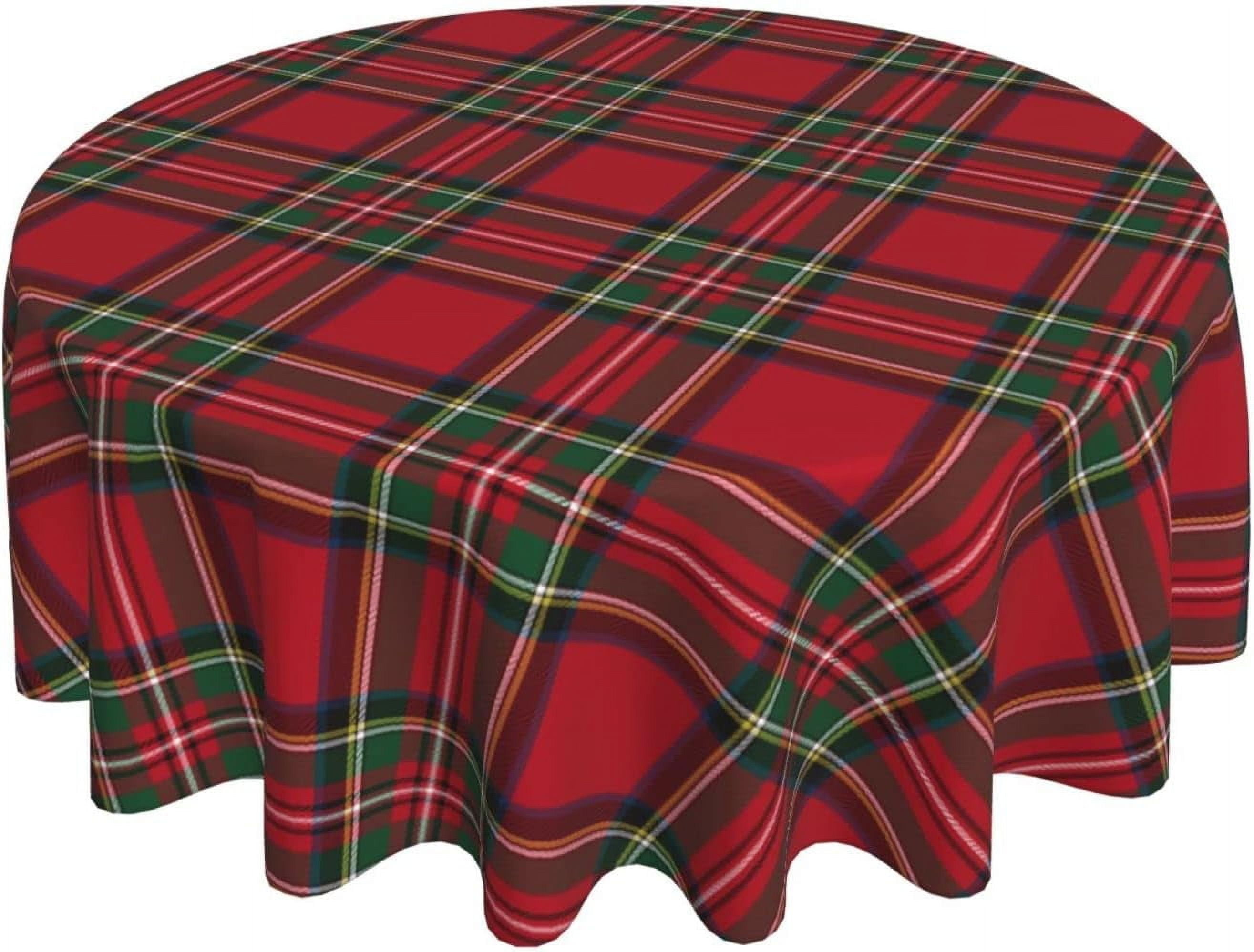 Checkered Valentines Tablecloth Round 70 Inch,Black Plaid Table Cloth ...