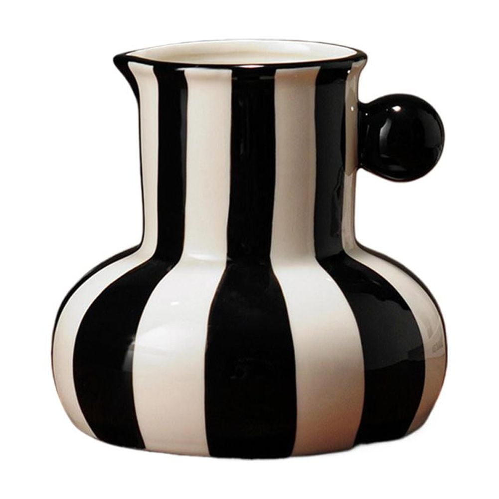 Checkered Vase - Striped Vase,Mid Century Retro Striped Ceramic Small ...