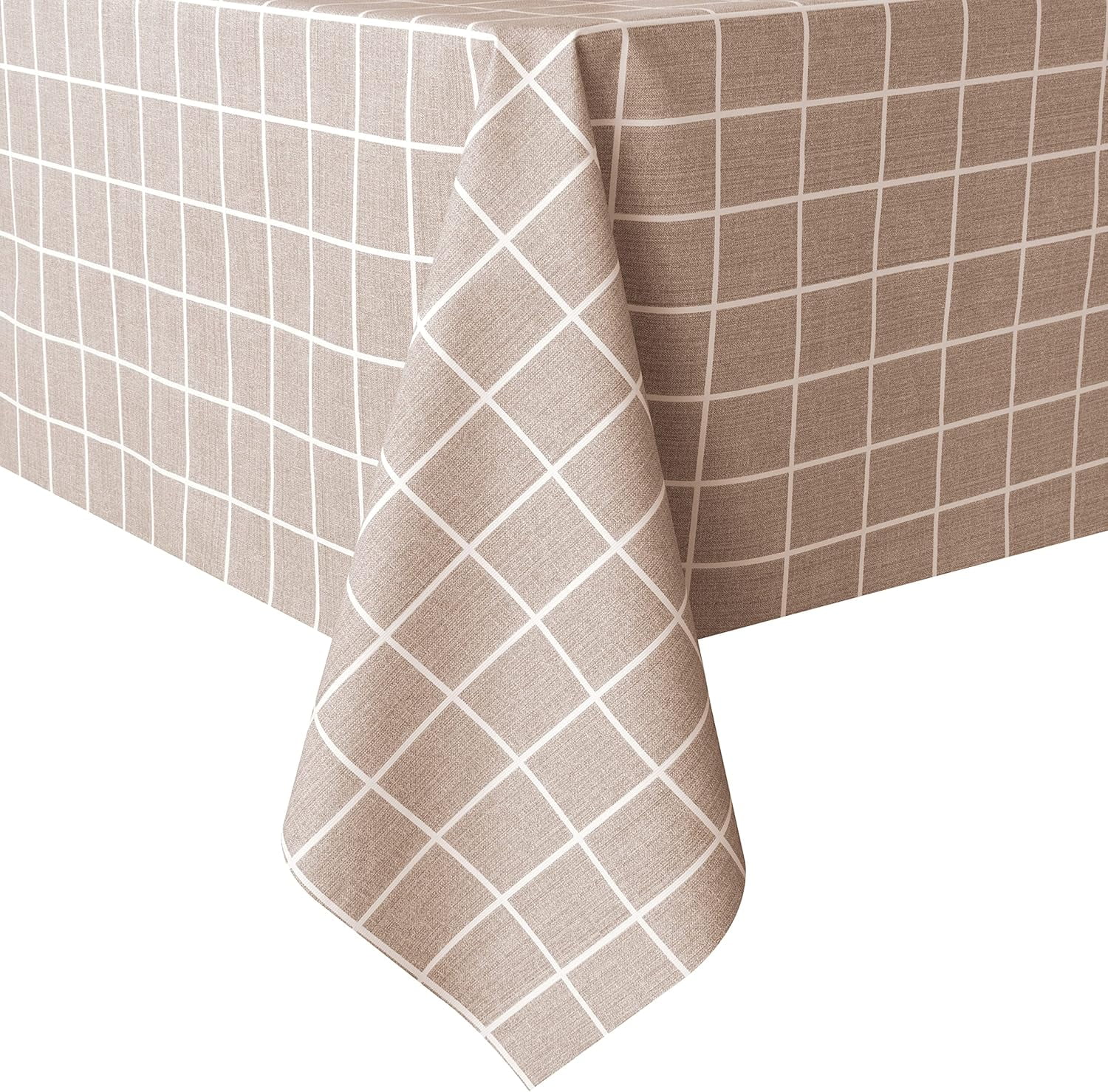 Checkered Vinyl Rectangle Tablecloth - 60 x 102 Inch - 100% Waterproof ...