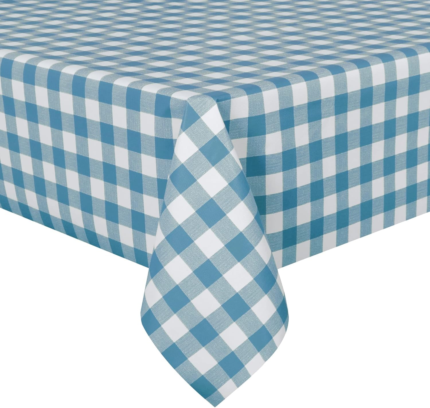 Checkered Vinyl Rectangle Tablecloth, 60 x 84 Inch, 100% Waterproof Oil ...