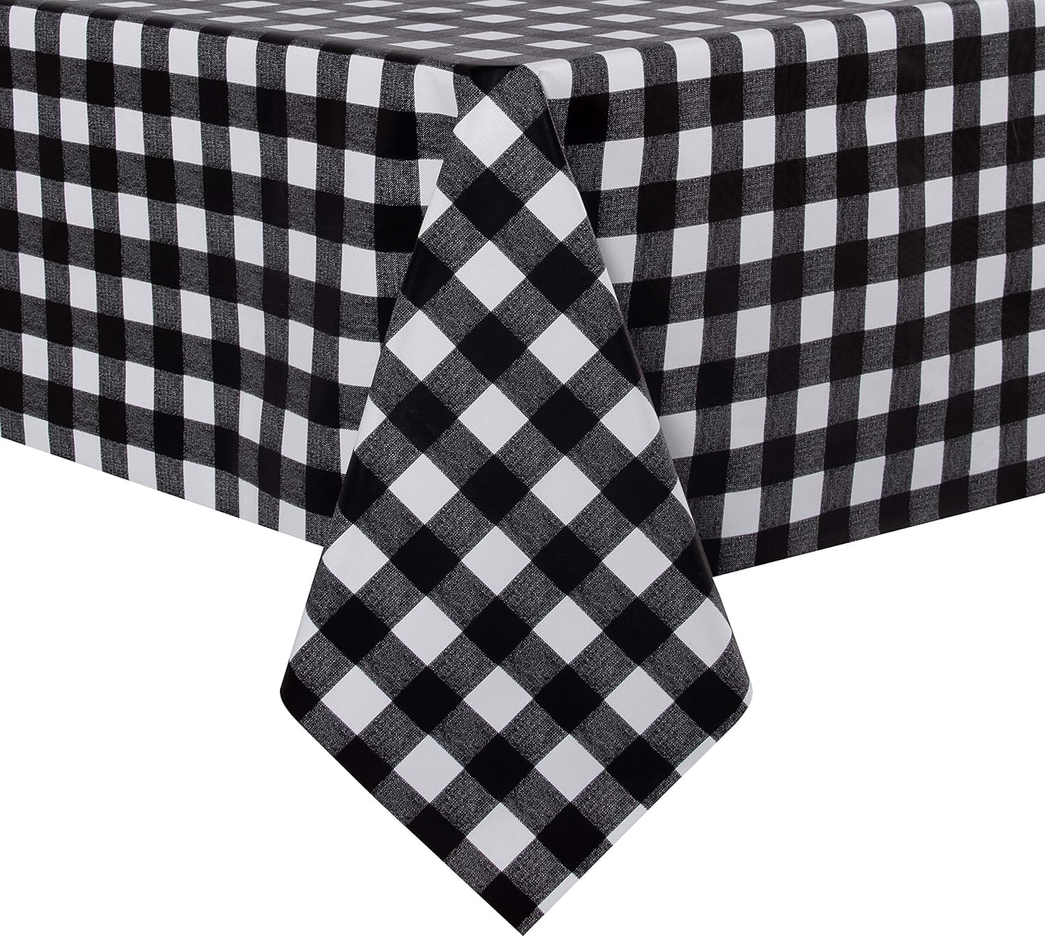 Checkered Vinyl Rectangle Tablecloth - 60 x 84 Inch - 100% Waterproof ...