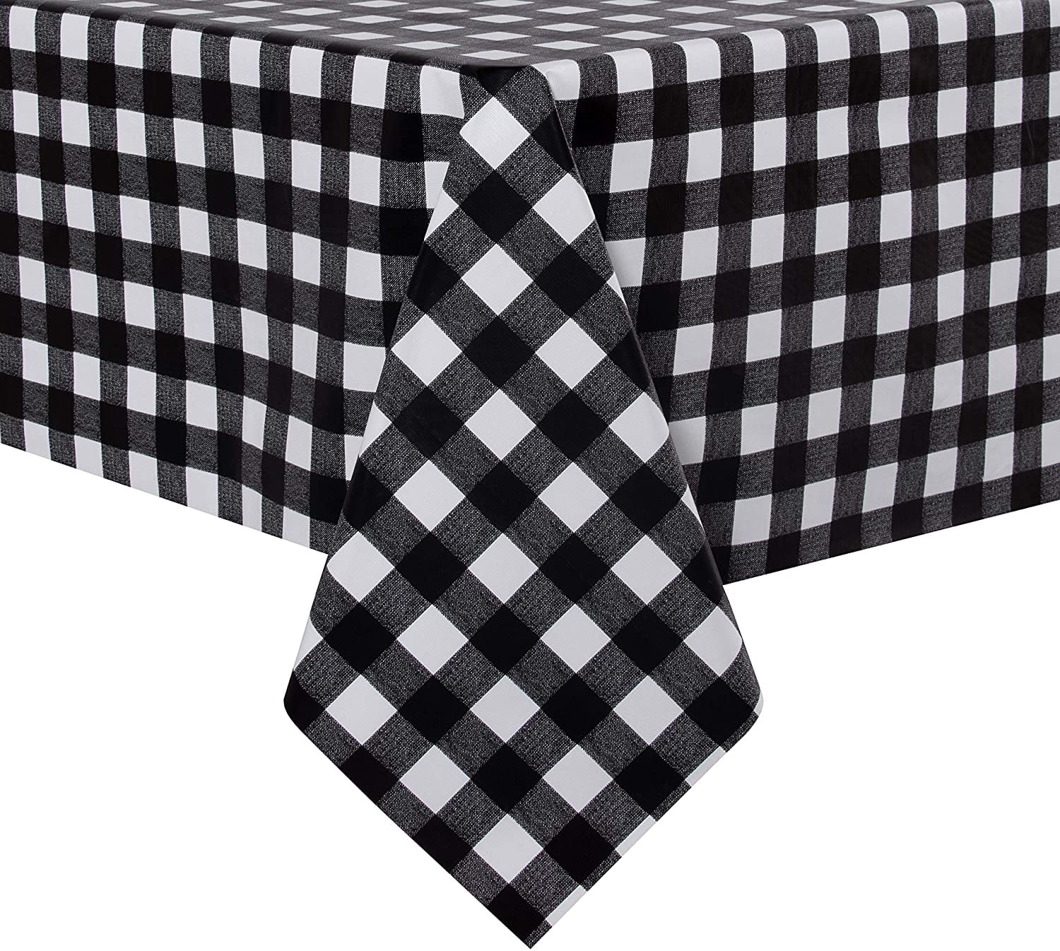 Checkered Vinyl Square Tablecloth - - 100% Waterproof Oil Proof Spill ...