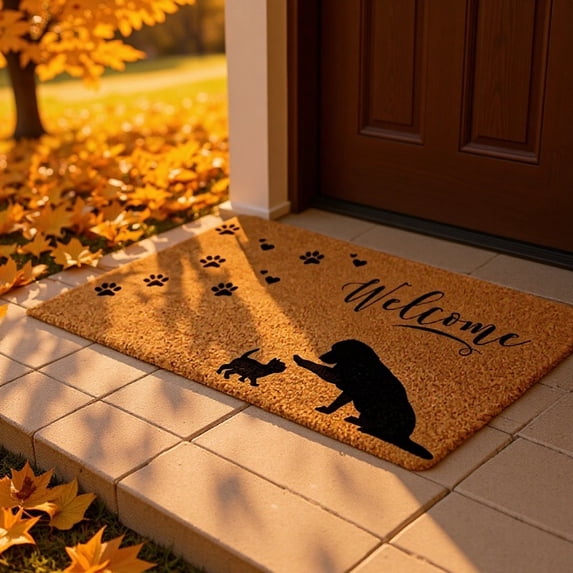 Checkered Welcome Home Doormat, Non-Slip Durable Entryway Mat for ...