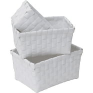 Simplify 6 Pack Plastic Organizing Storage Basket Set, White - Walmart.com