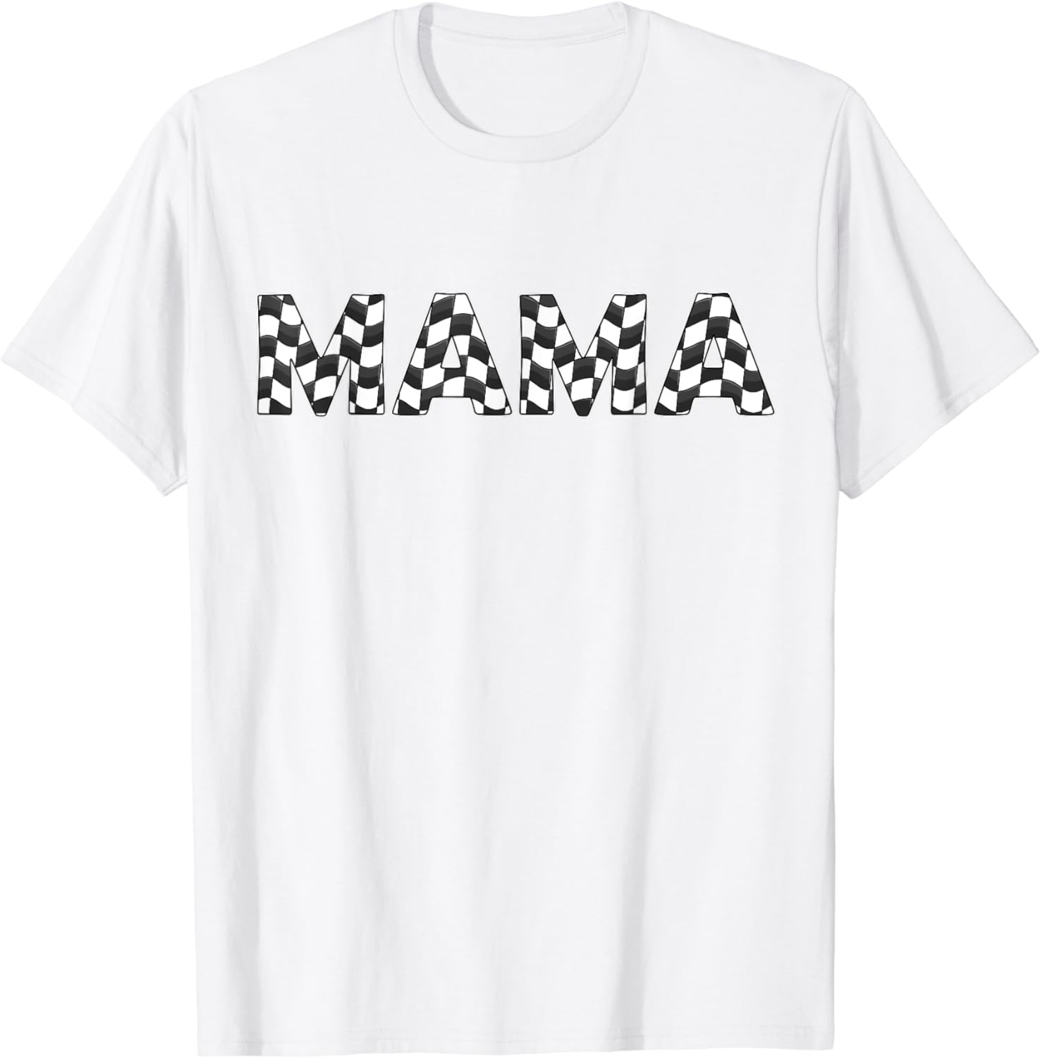 Checkered race car Mama White Black Checkerboard Women Flag T-Shirt ...