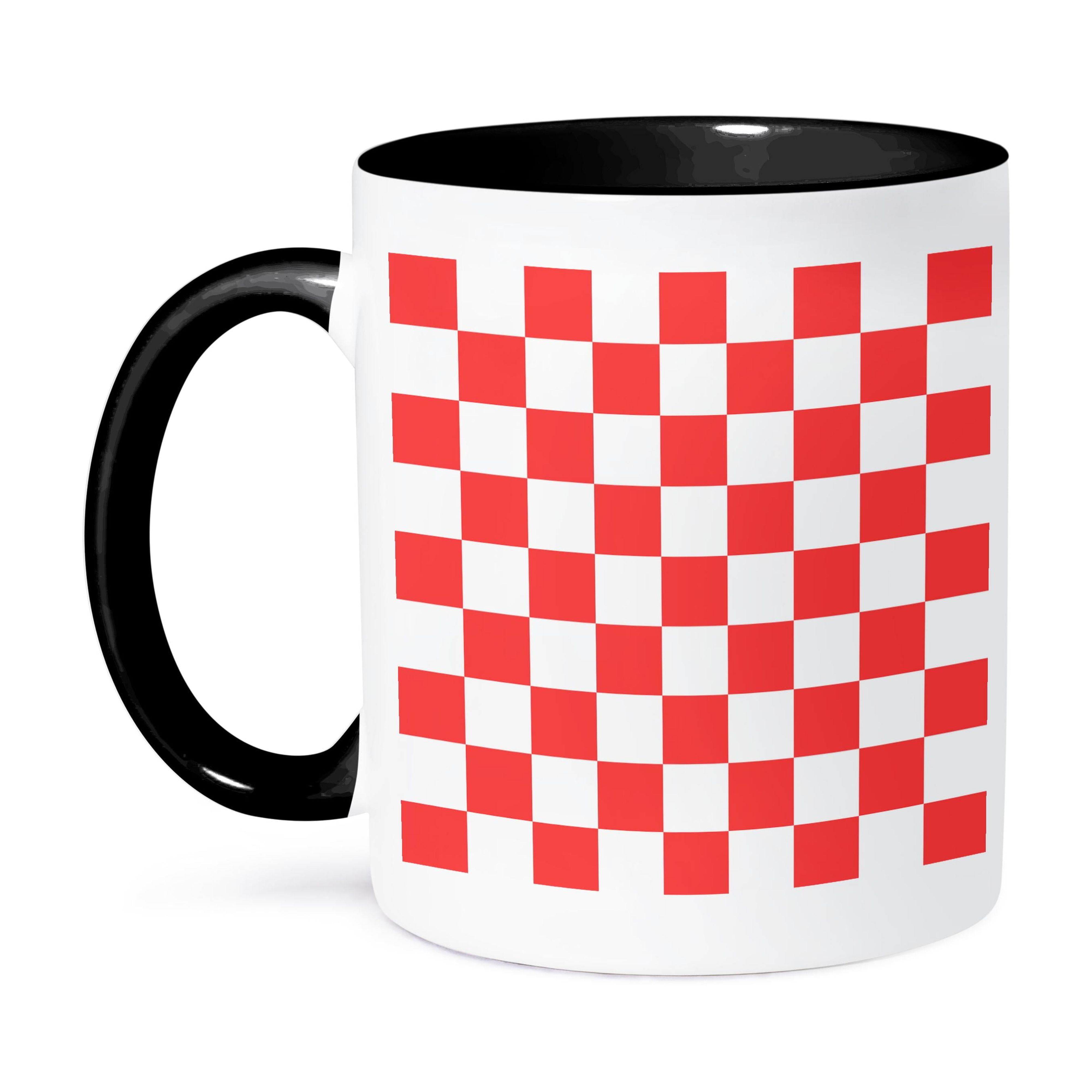 3dRose, Checkered red and white squares pattern - bold bright check ...