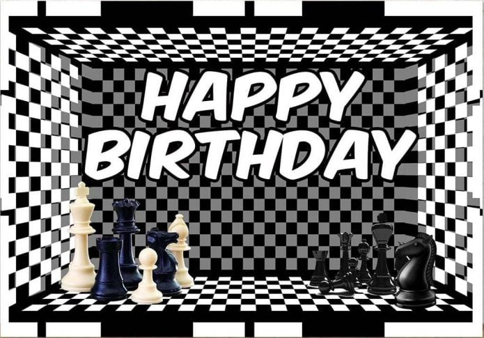 Checkers Chess Backdrop Black White Racing Pattern Birthday Theme ...