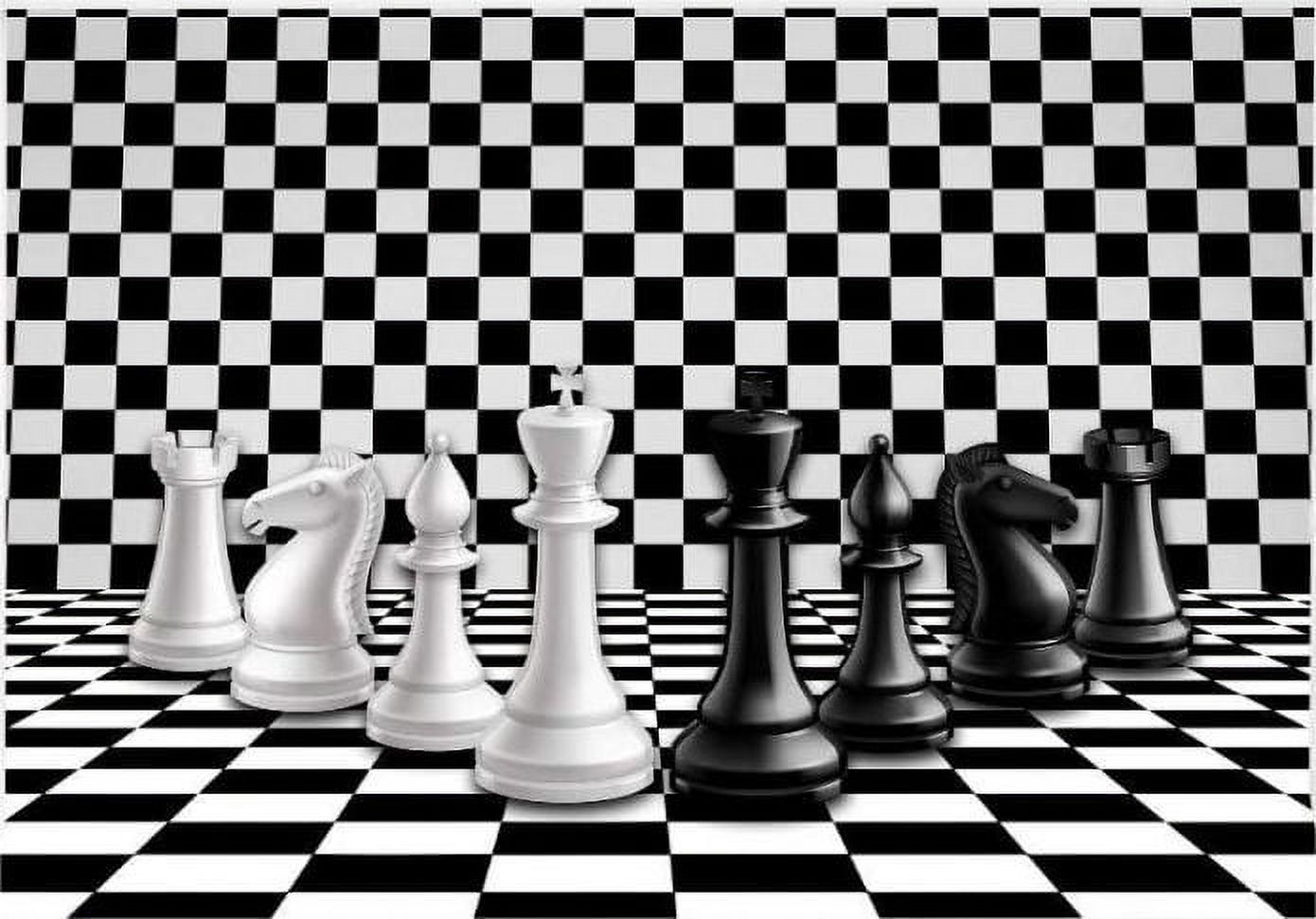 Checkers Chess Backdrop Black White Racing Pattern Birthday Theme ...