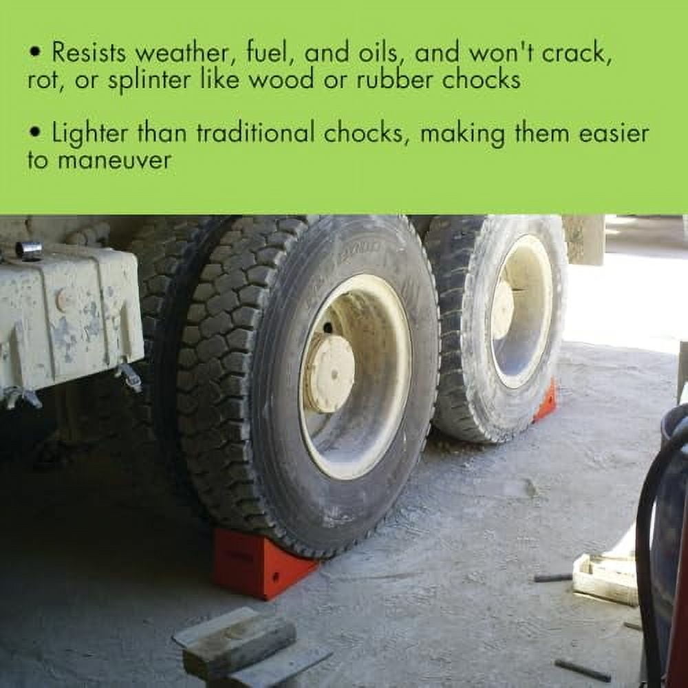 Checkers One Large Wheel Chock for 32-46" Tires, Heavy Duty Wheel ...