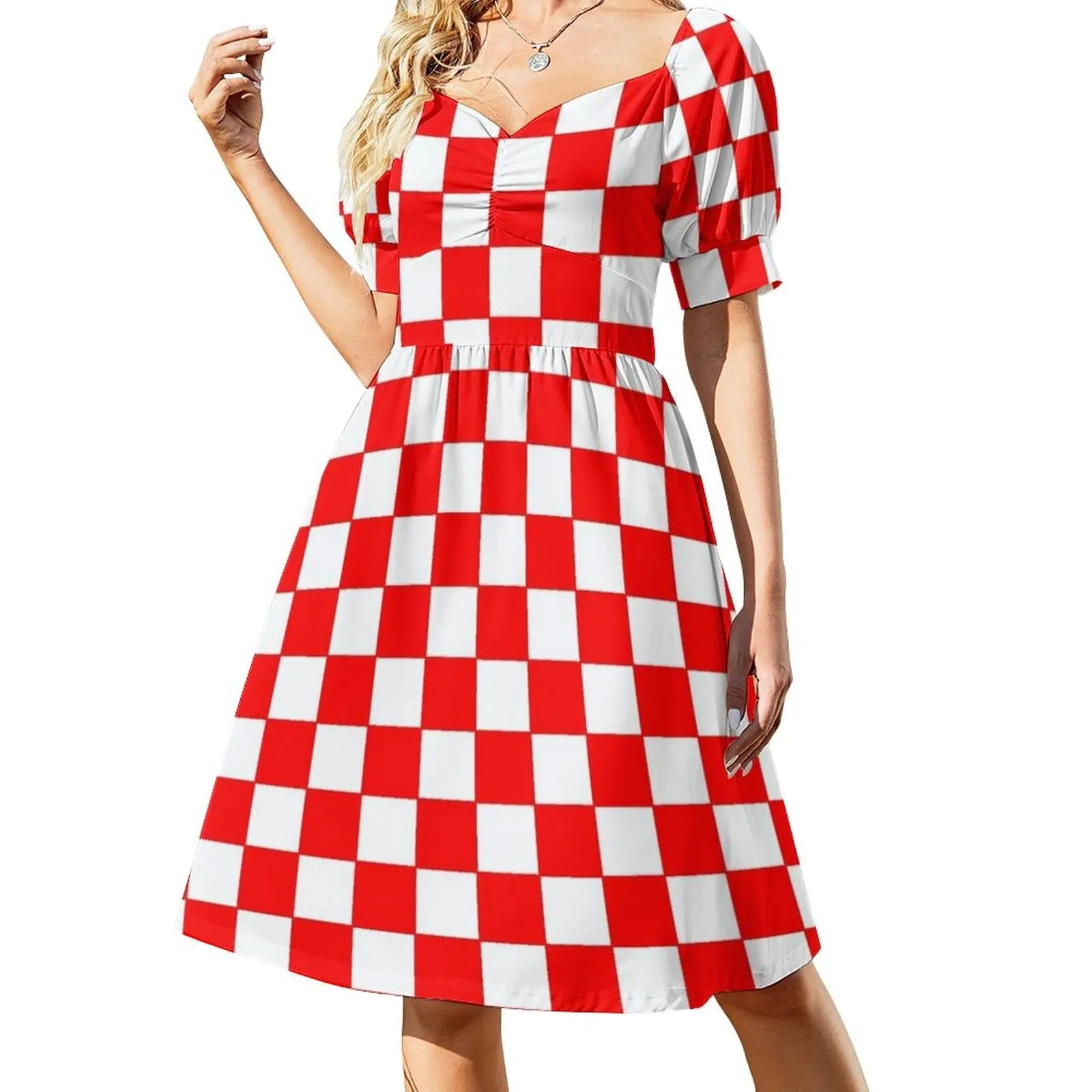 Checkers - Red and White Dress Women's dress prom dress elegant women's ...
