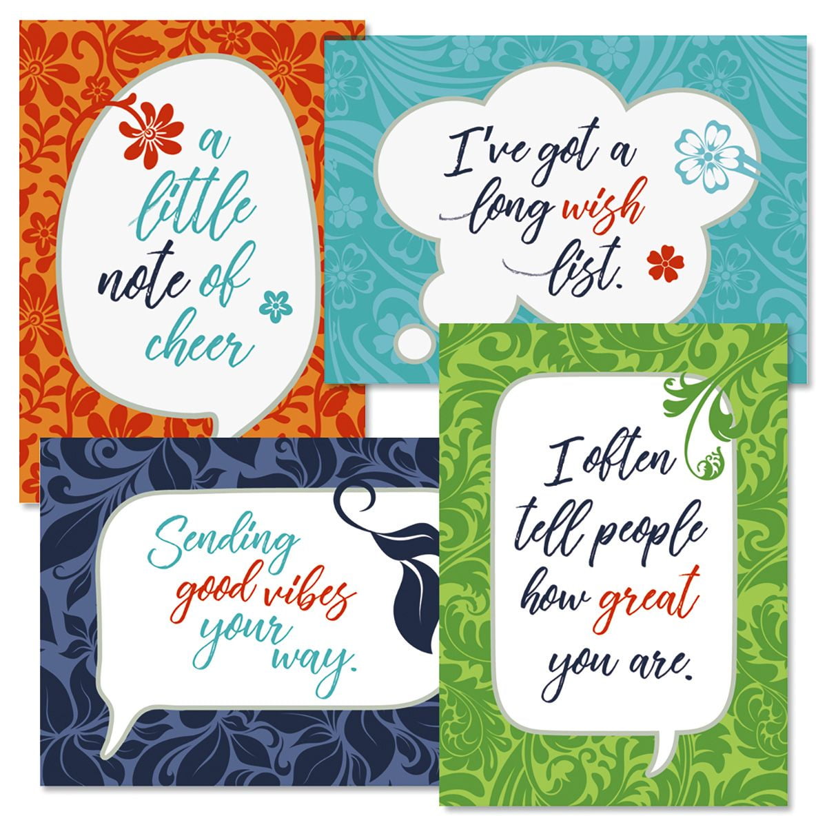 Checking in Friendship Greeting Cards - Set of 8 (4 Designs), Large 5 ...