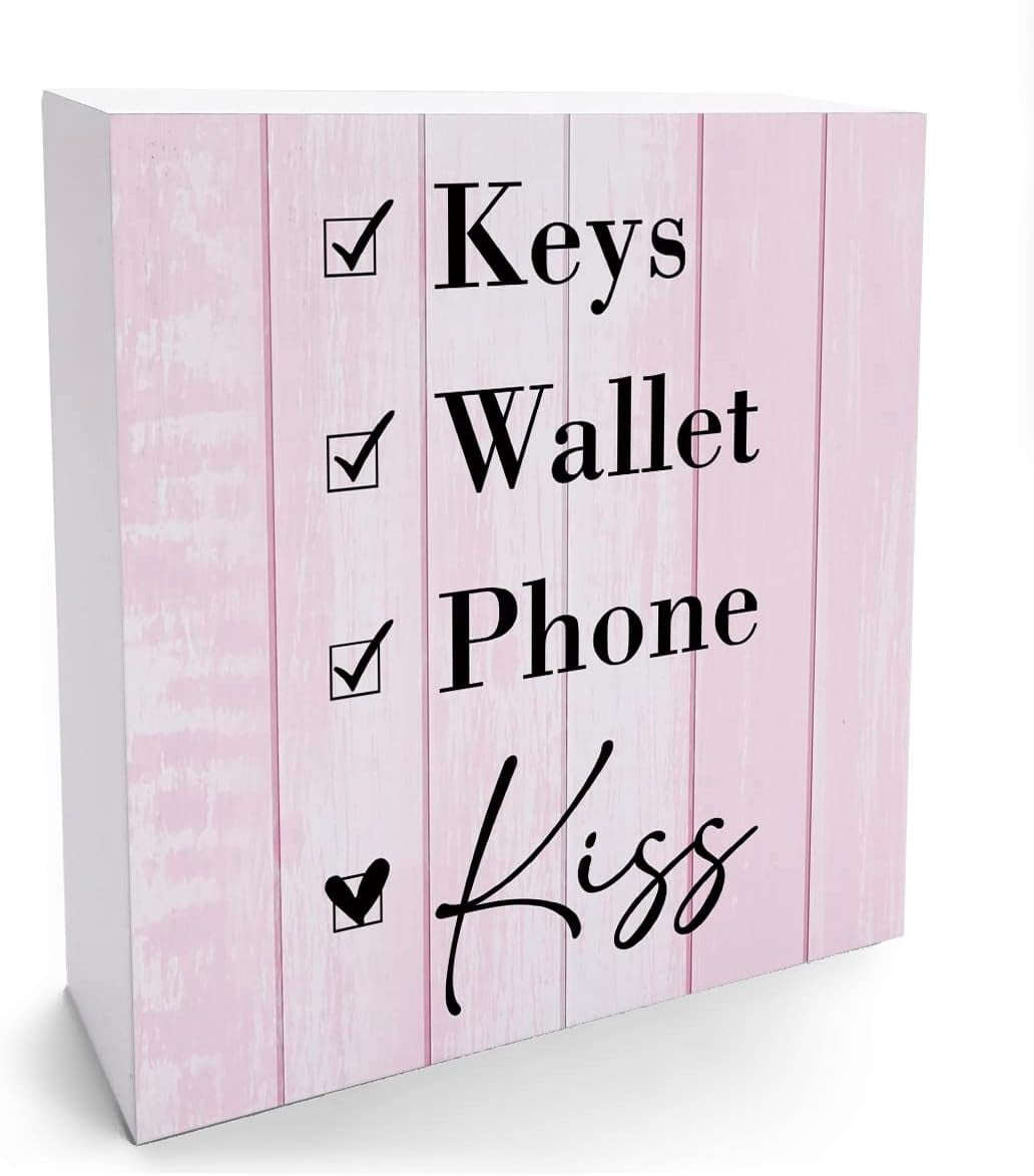 Checklist Sign Reminder Sign Desk Decor Wooden Box Sign Pink Rustic ...