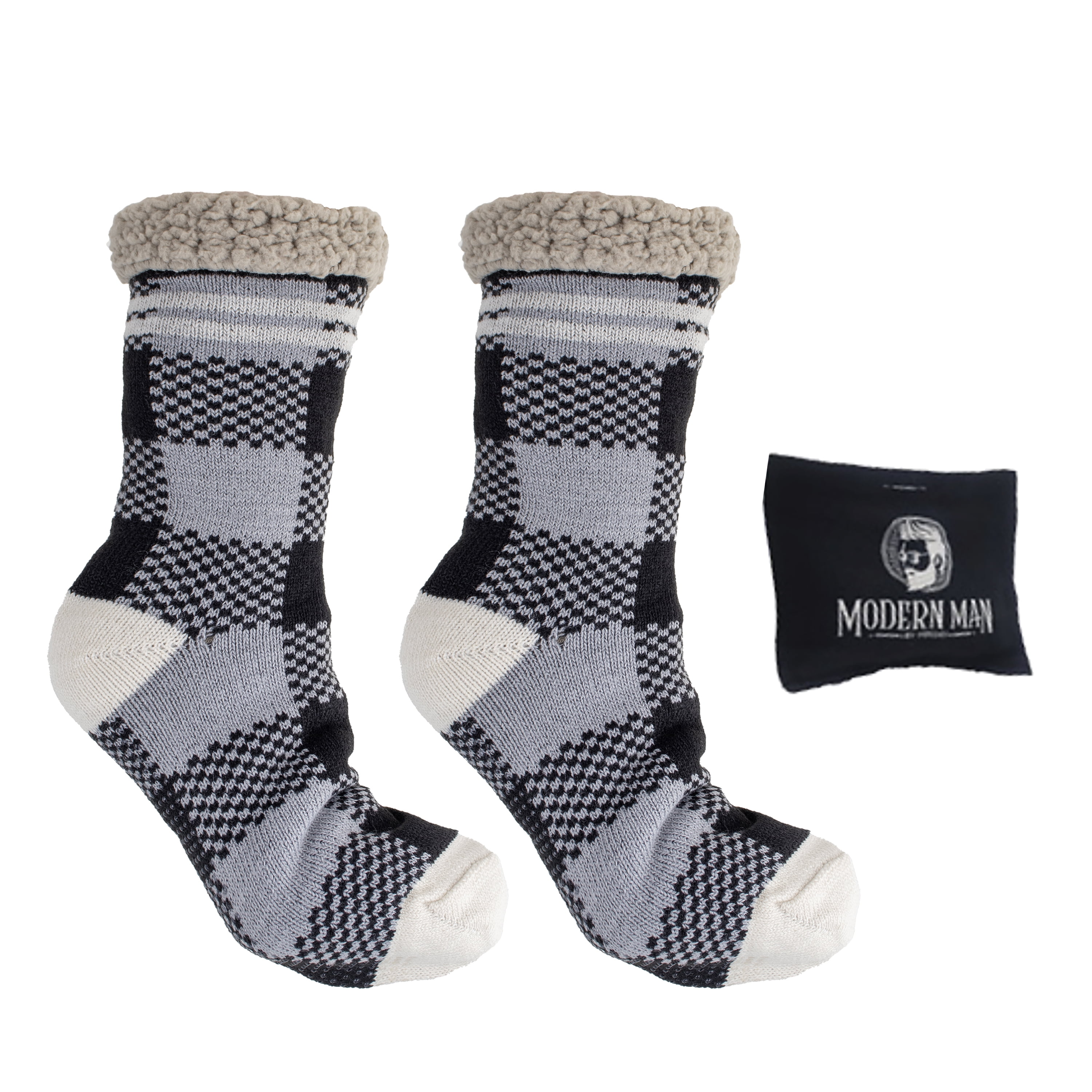 Checkmate Buffalo Plaid Lounge Socks - Black - Walmart.com