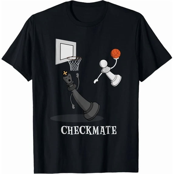 Checkmate Chess Basketball Game Board King Pawn Piece Gift Unisex T ...