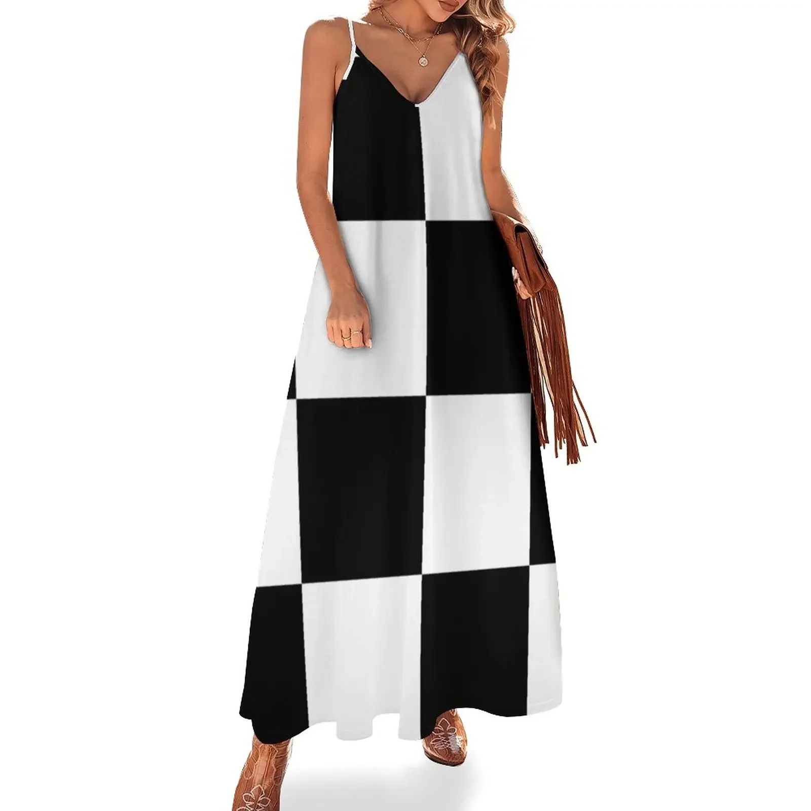 Checkmate Sleeveless Dress Summer women's clothing elegant chic wedding ...
