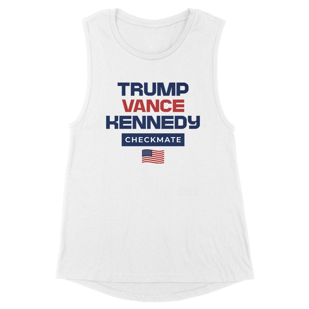 Checkmate Trump Vance Kennedy Women's Muscle Tank Small White - Walmart.com