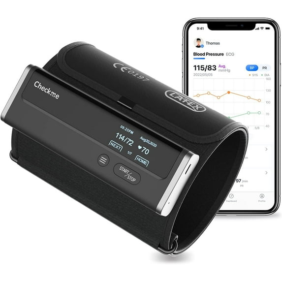 Checkme BP2 Portable & Rechargeable Blood Pressure Monitors, EKG Heart ...