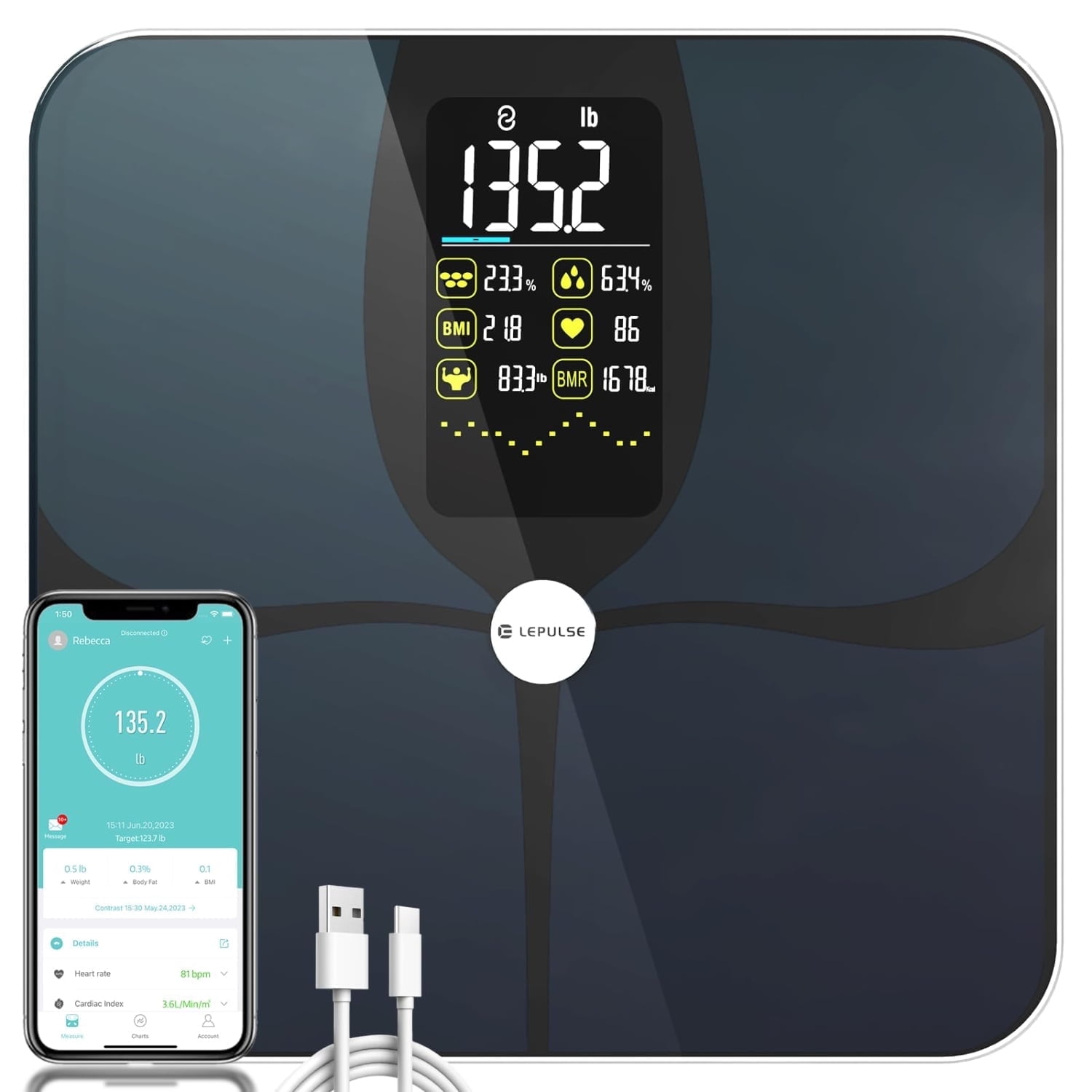 Checkme Smart Scale F4 Pro with Digital Display, Fat Loss Monitor, and ...