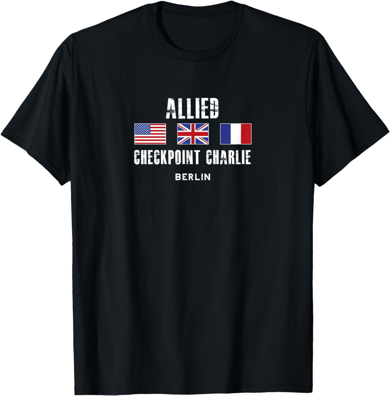 Checkpoint Charlie Cold War Berlin Wall East Germany, France T-Shirt ...