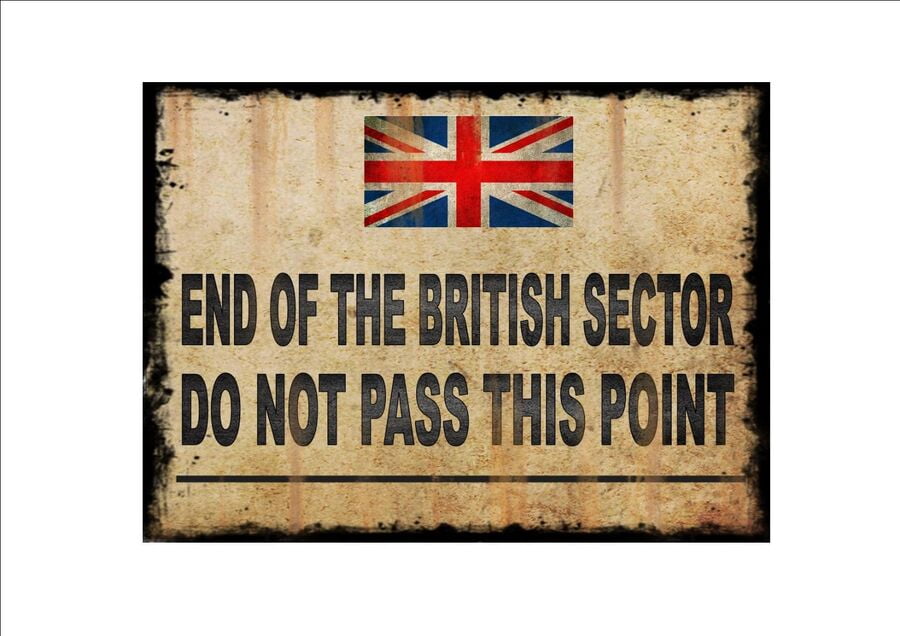 Checkpoint Charlie Reproduction Vintage Aluminum Sign Allied Checkpoint ...