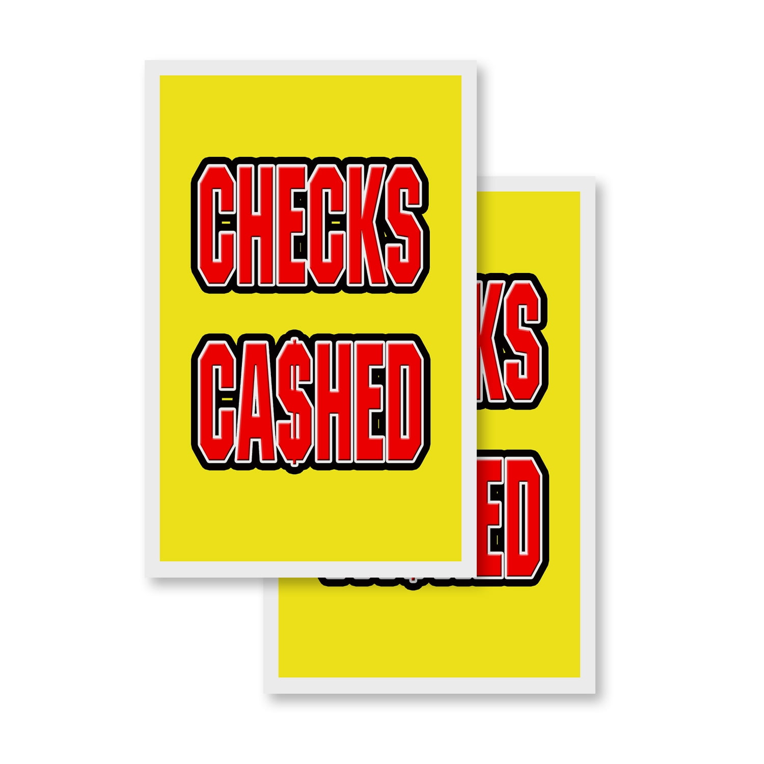 Checks Cashed (2-PACK) 24" x 36" Vinyl Decals | Sign Insert Peel ...