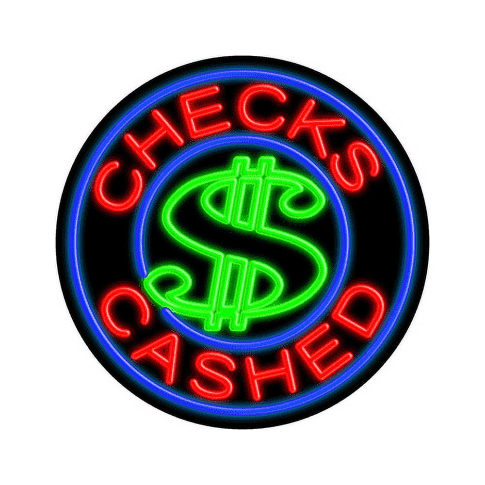 Checks Cashed-Glass Neon Sign Made in USA - Walmart.com