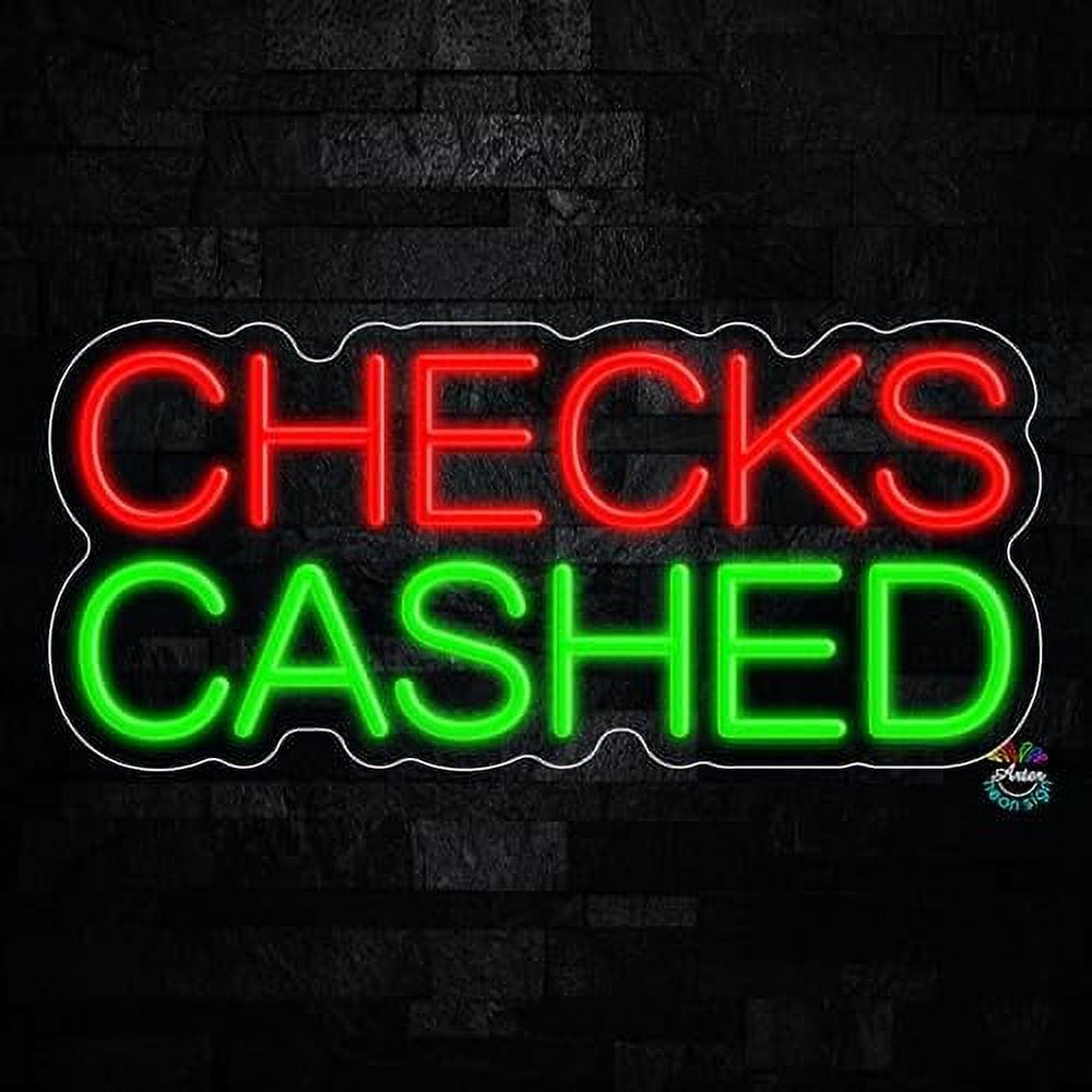 Checks Cashed LED Neon Sign 22"L x 10"H #32150 - Walmart.com