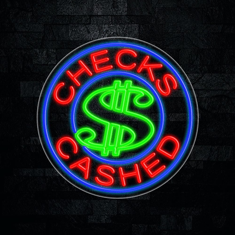 Checks Cashed LED Neon Sign 26"L x 26"H #31174 - Walmart.com