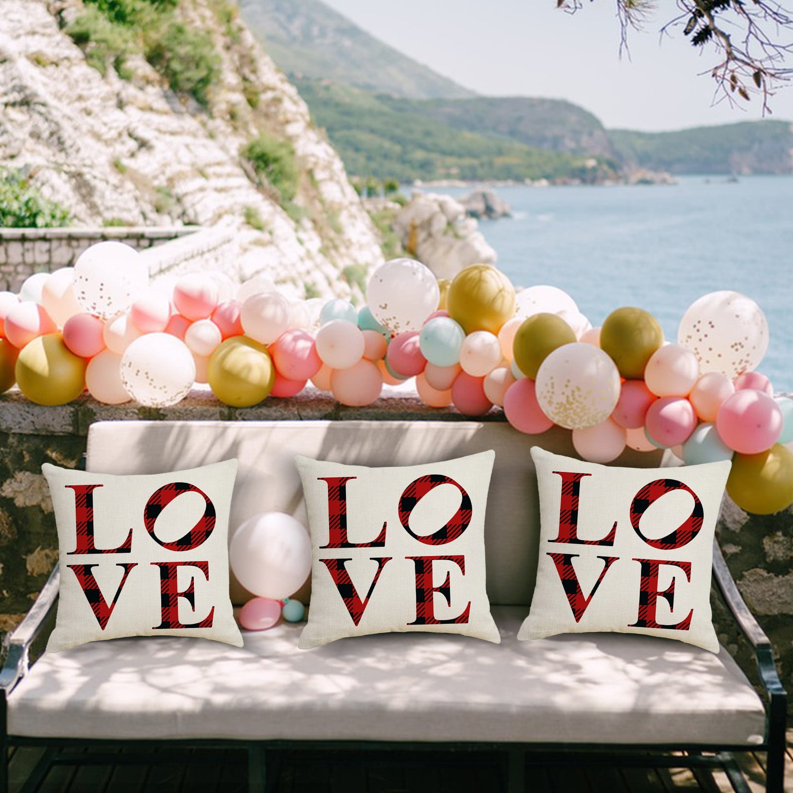 olkpmnmk Clearance Sale!Pillow Covers,Red Lettered Plaid Series ...