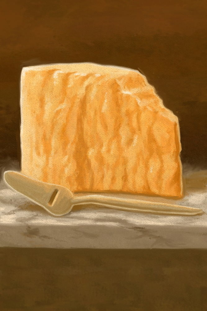 Cheddar Cheese, Oil Painting (36x54 Giclee Gallery Art Print, Vivid ...