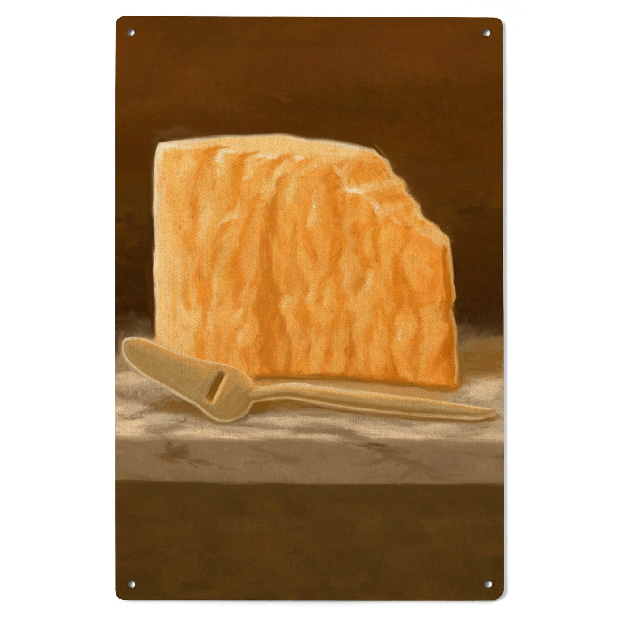 Cheddar Cheese, Oil Painting Birch Wood Wall Sign (6x9 Rustic Home ...