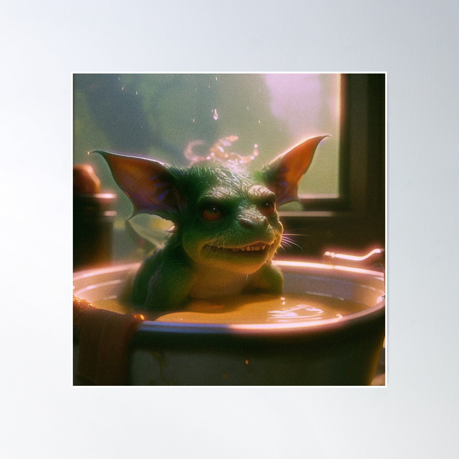 Cheddar Goblin Takes A Bath Poster Wall Art, Modern Wall Decor, 16x16 ...