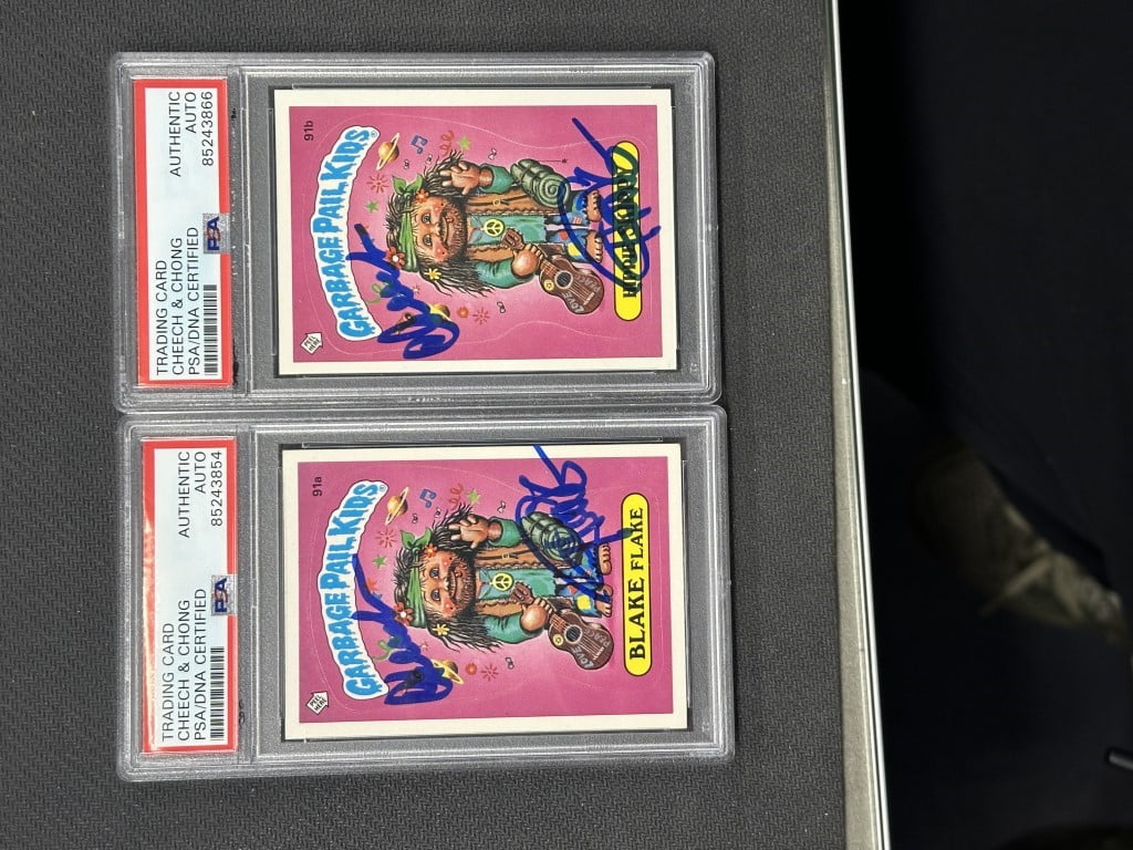 Cheech & Chong Dual Autographed Card GPK Blake Flake Hippie Skippy PSA ...